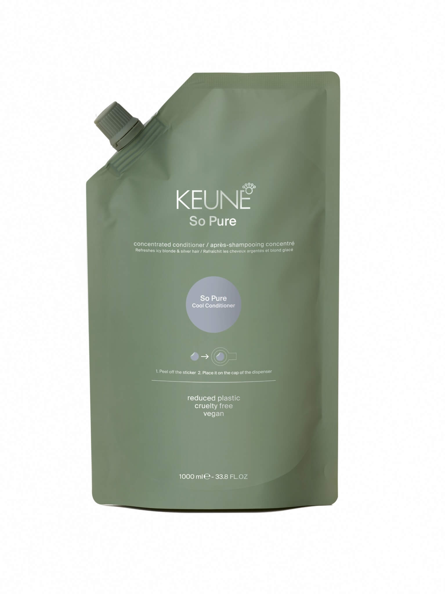 Keune So Pure Cool Conditioner 1000ml | Blond, zilver of grijs haar